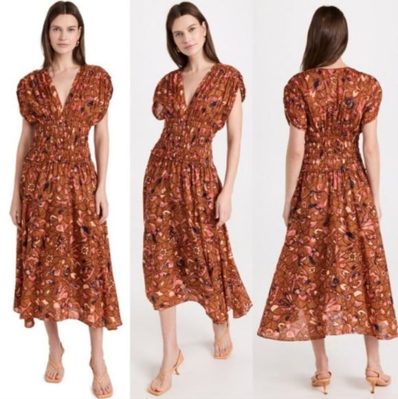 A.L.C. | Dresses | New Alc Lucia Bronze Print Mid Dress | Poshmark